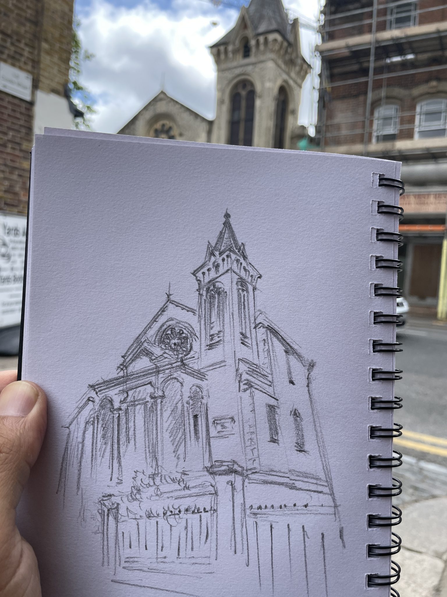 Perspective Drawing Of Chatham Synagogue Building • Drawing Life