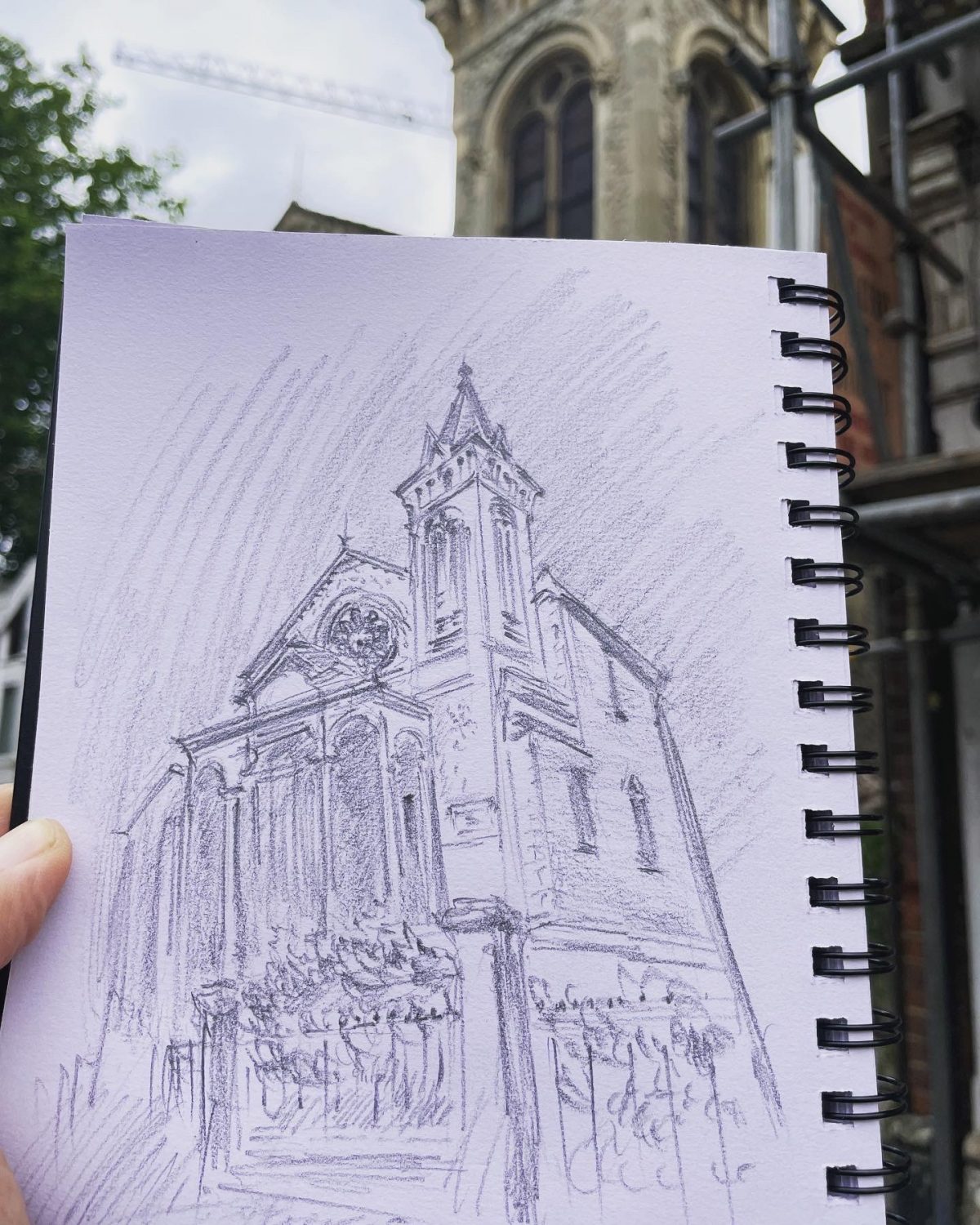 Perspective Drawing Of Chatham Synagogue Building • Drawing Life